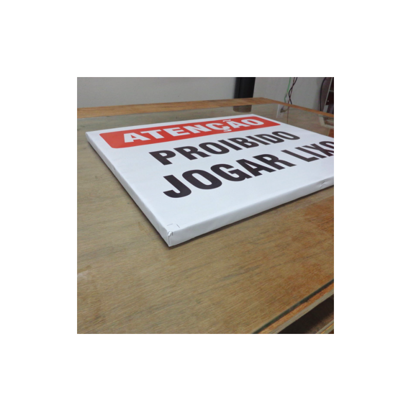 Placa Lona 440g - Armação de Madeira (Sarrafo)